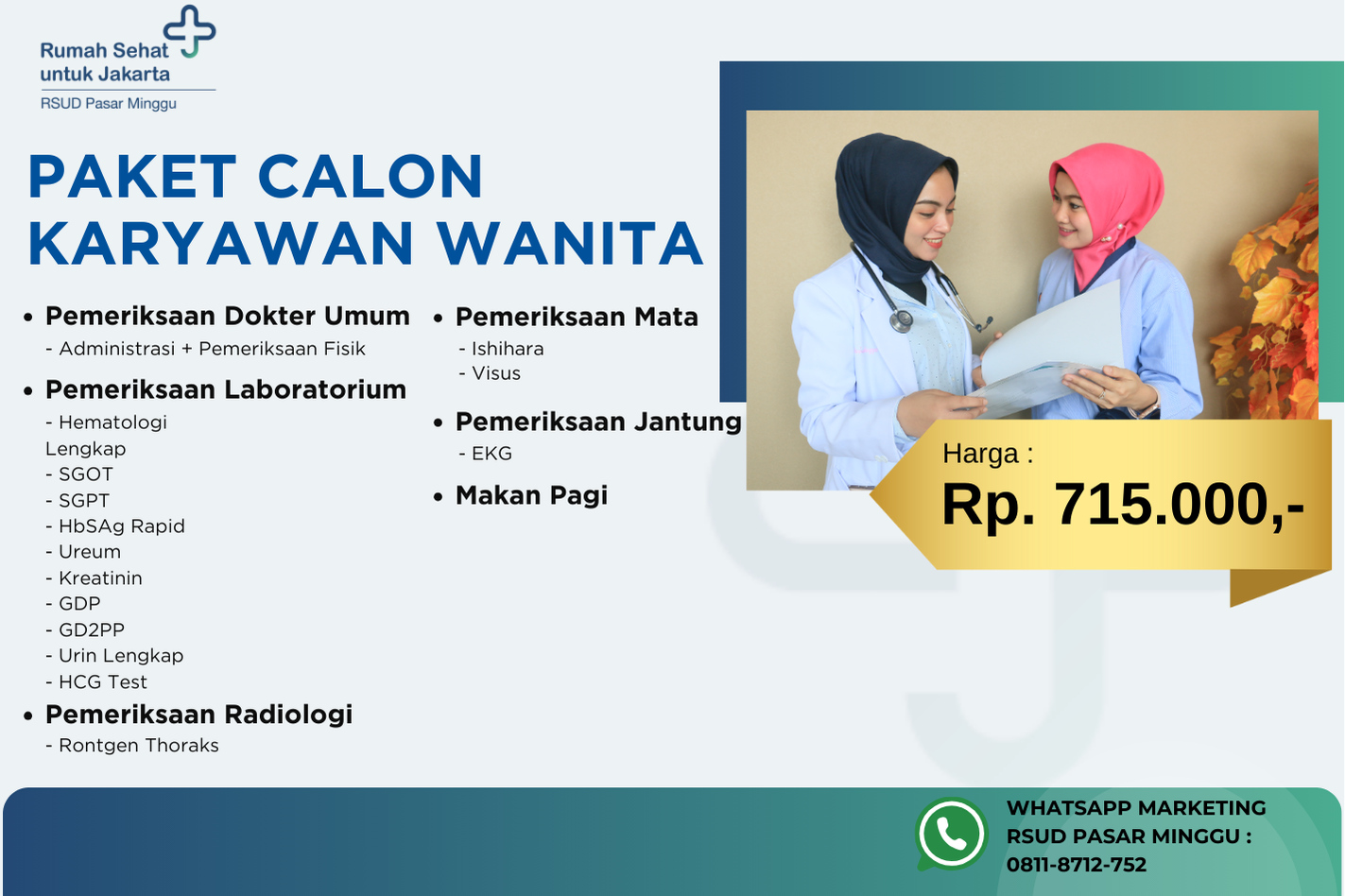 Paket Calon Karyawan Wanita Medical Check Up | RSUD Pasar Minggu ...